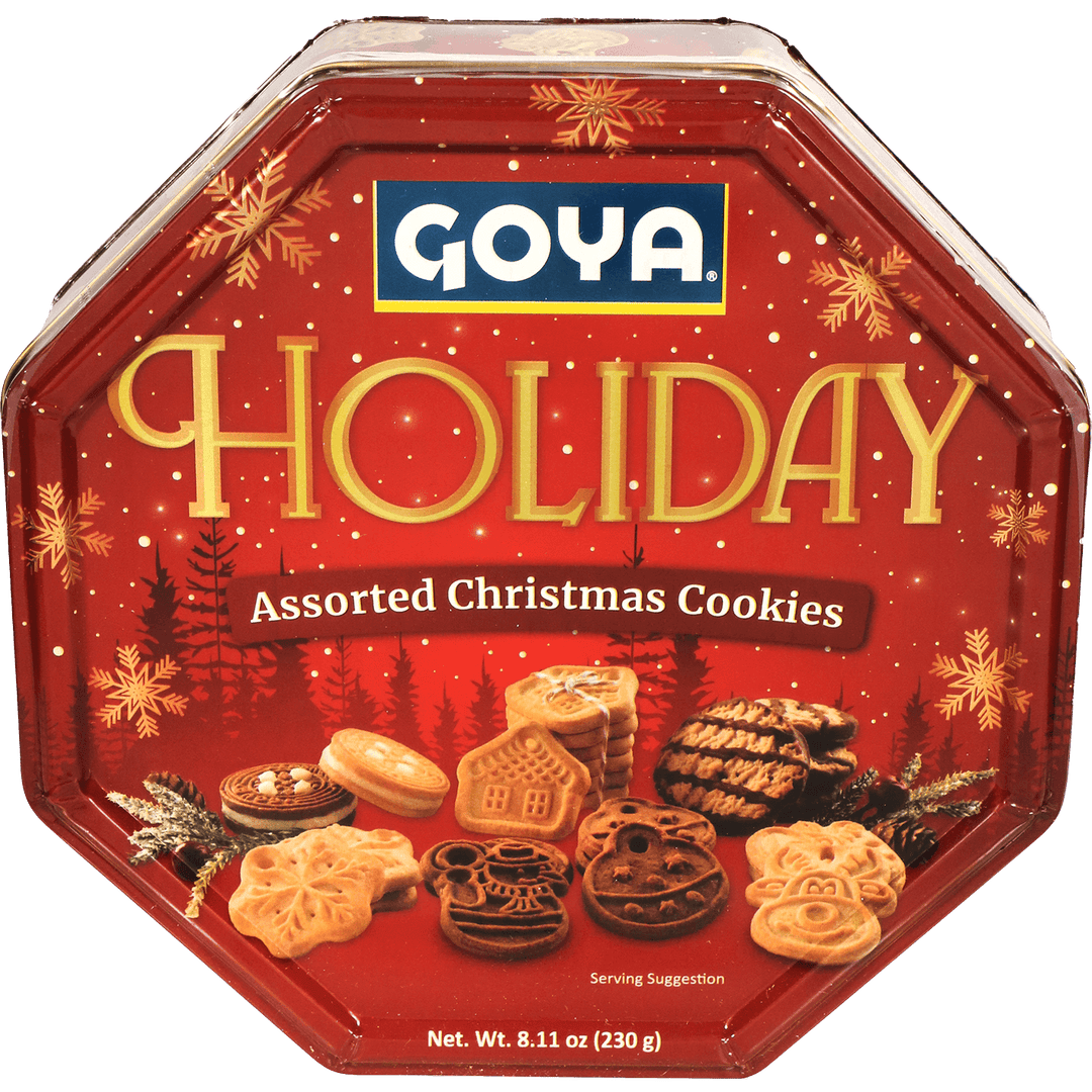 Assorted Cookies Tin Assorted Shortbread Cookies Tin Stock Photo